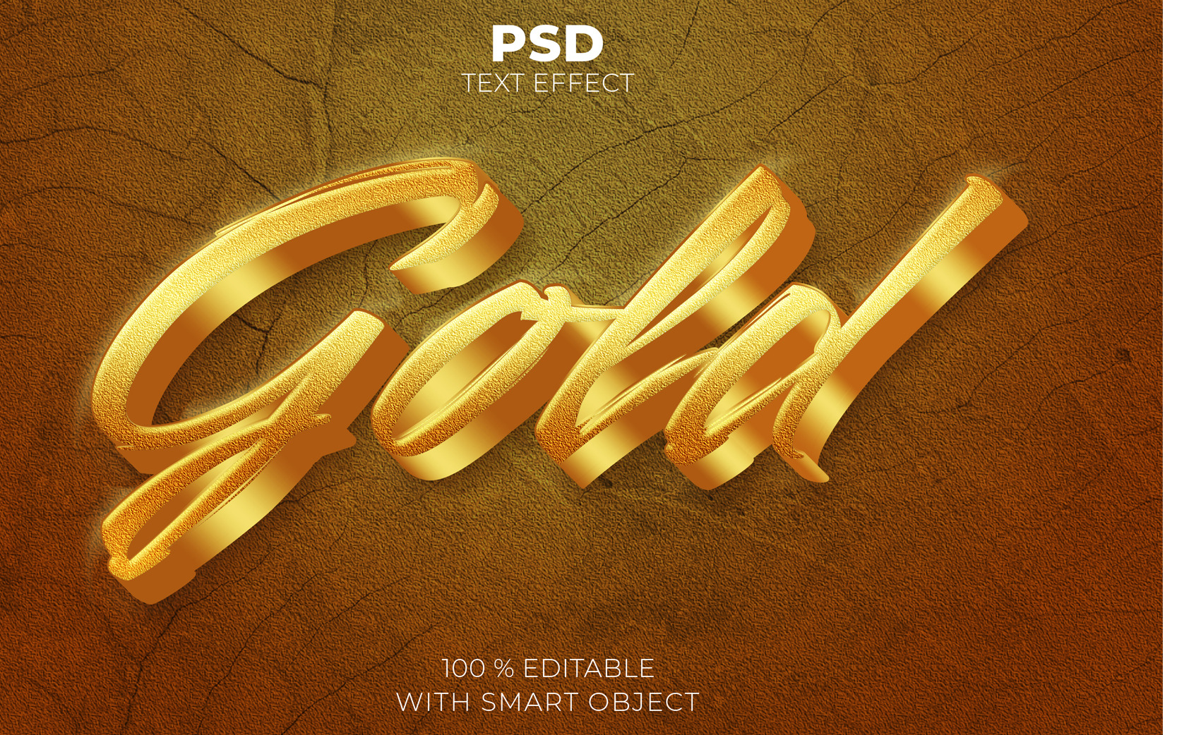 Gold shiny editable text effect