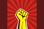 Human Hand Up Revolution, an Illustration by serkorkin