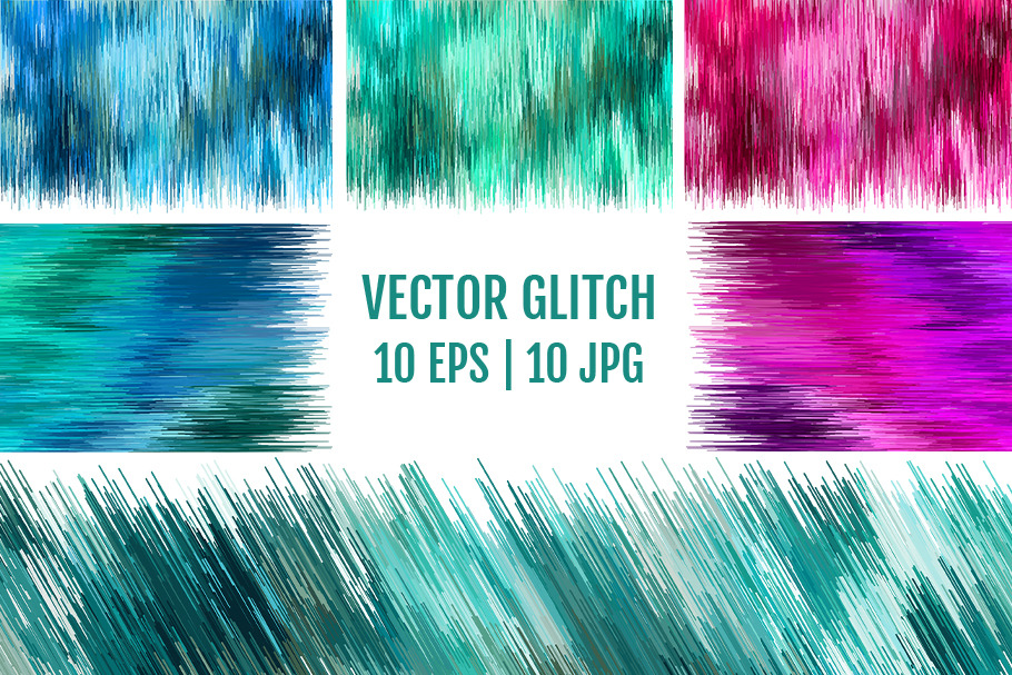 Glitch backgrounds, vector set, a Texture Graphic by Illustree