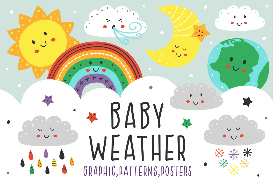 Baby weather collection, a Decorative Illustration by NataKa