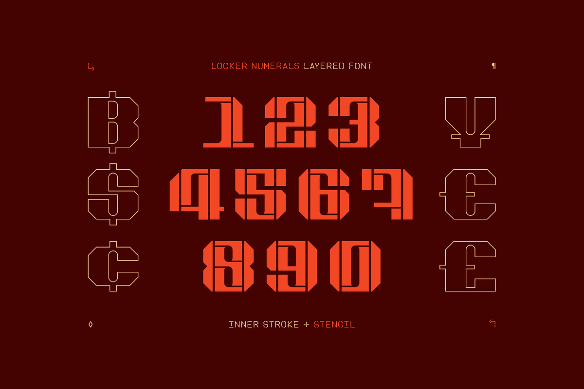 Locker Numerals Color Font, a Font by Noem9 Studio