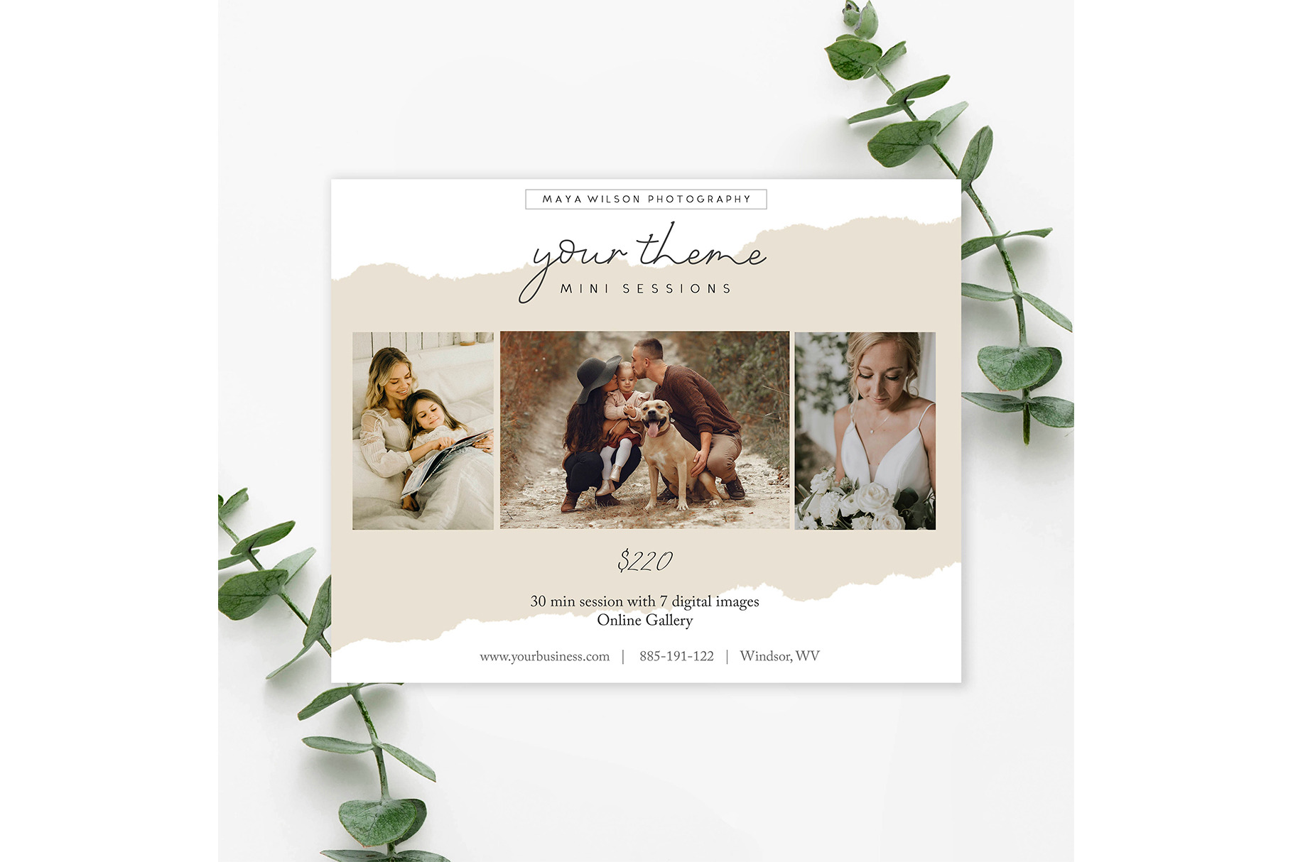 Your Theme Session Photography Flyer, a Flyer Template by Wild Honey ...