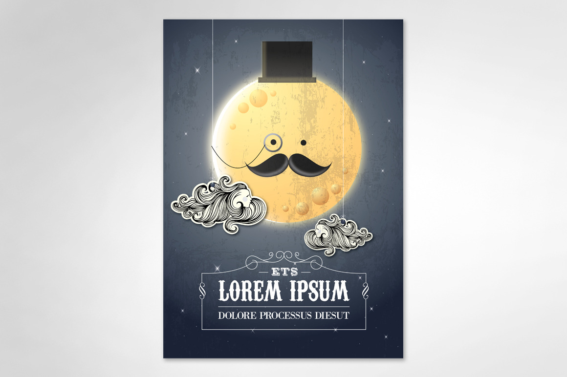 mr moon vector, an Illustration by lyeyee | Creative Market