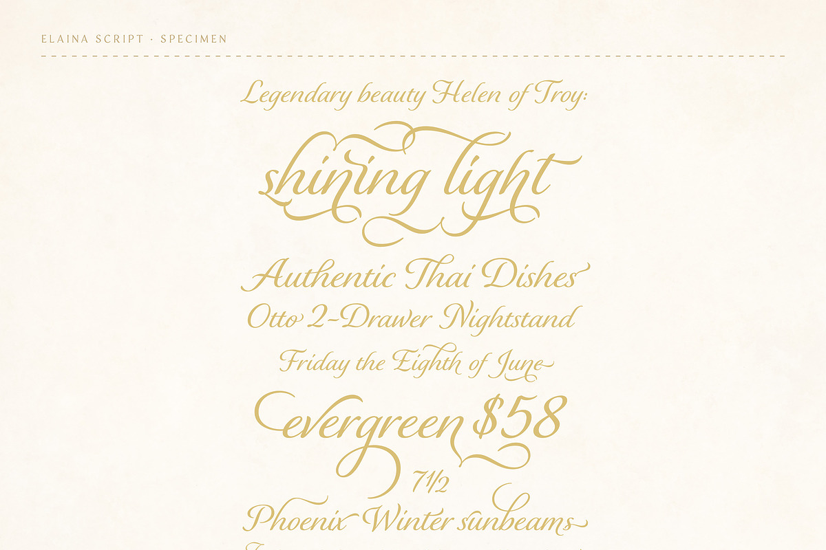 Elaina Script, a Script Font by Laura Worthington
