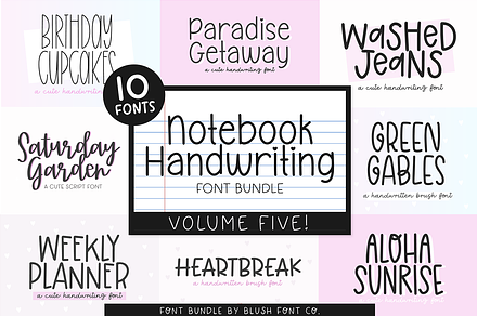 NOTEBOOK HANDWRITING BUNDLE VOL.3, a Handwriting Font by Blush Font Co.