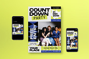 Blue Countdown Party Flyer Set, a Flyer Template by graphicook