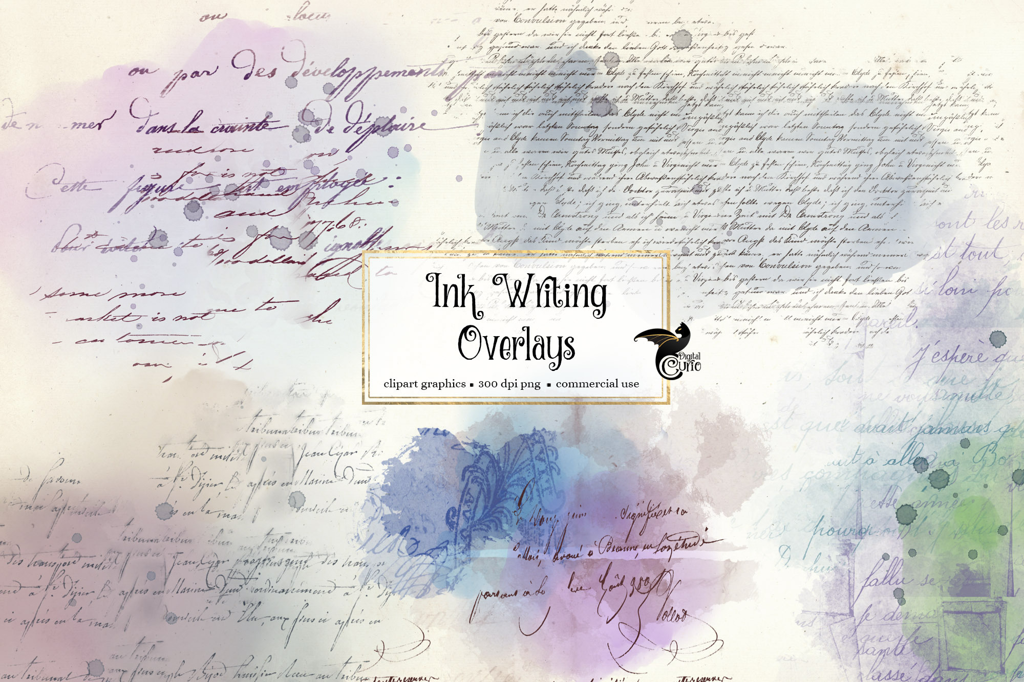 Ink Writing Overlays, an Illustration by Digital Curio