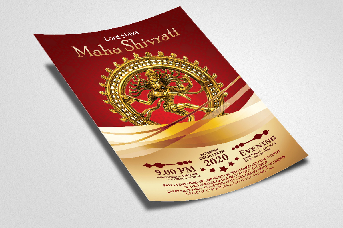 Maha Shivrati Hindu Event Flyer, a Flyer Template by Psd Templates