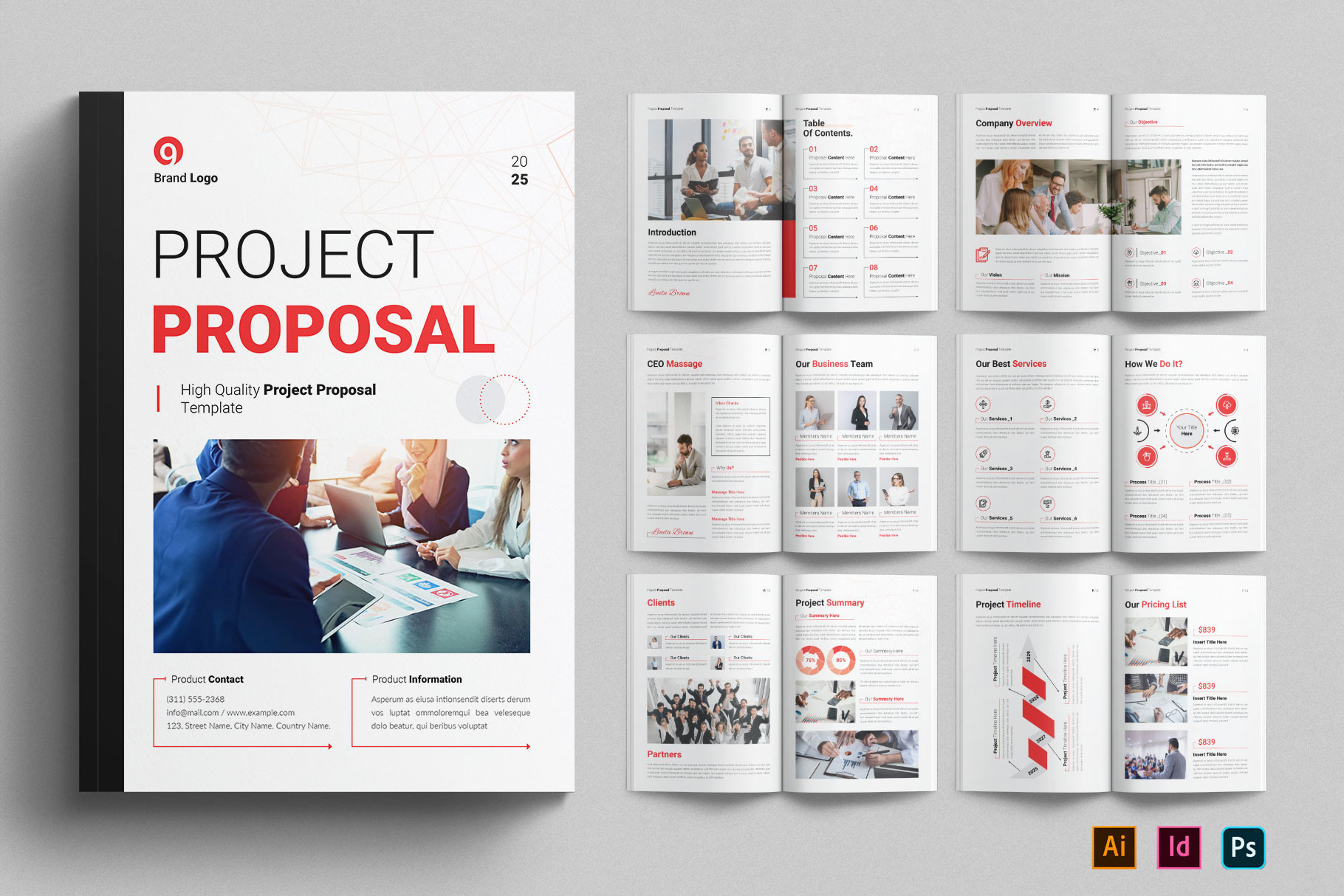 Project Proposal Template, a Brochure Template by E-Type