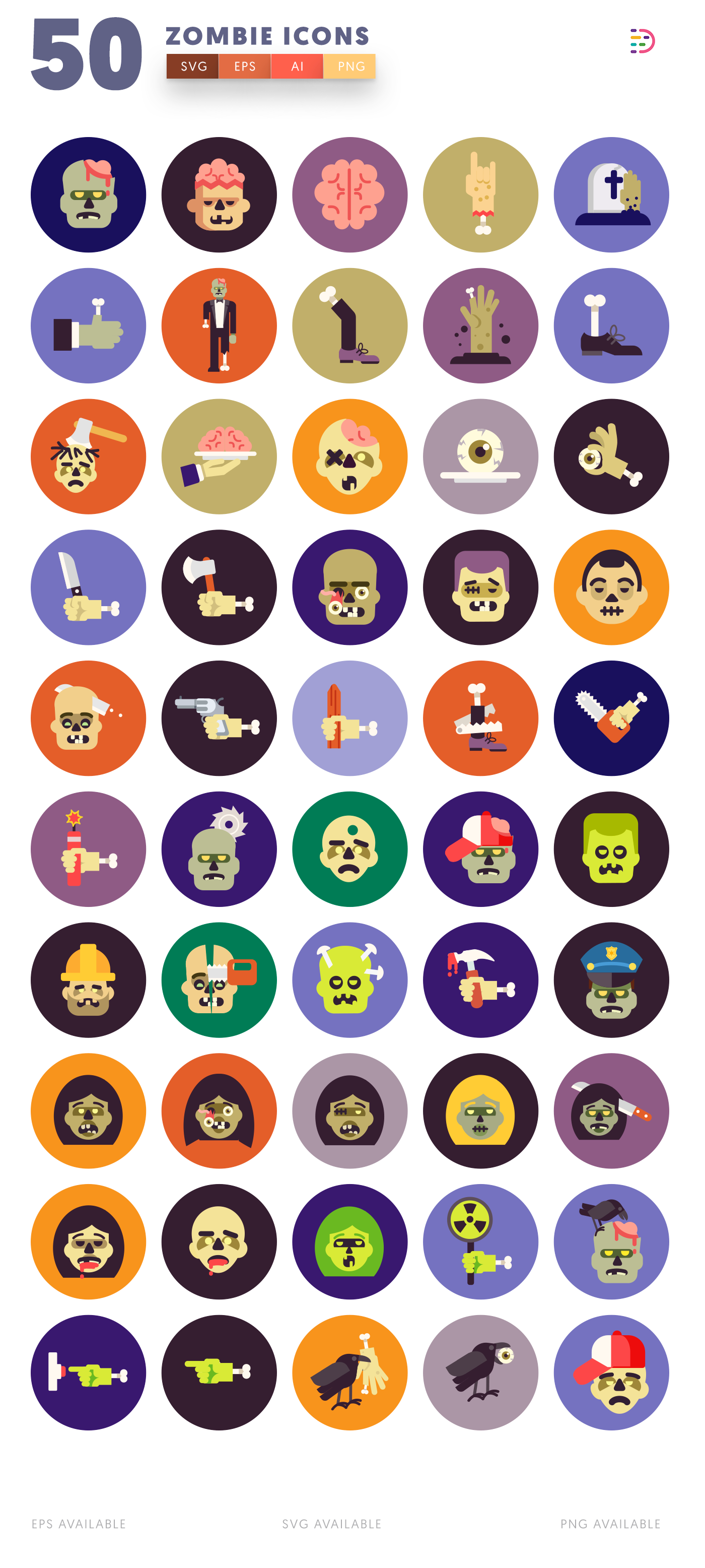 Halloween Zombie Icons | Download SVG, PNG, EPS Icons | Creative Market
