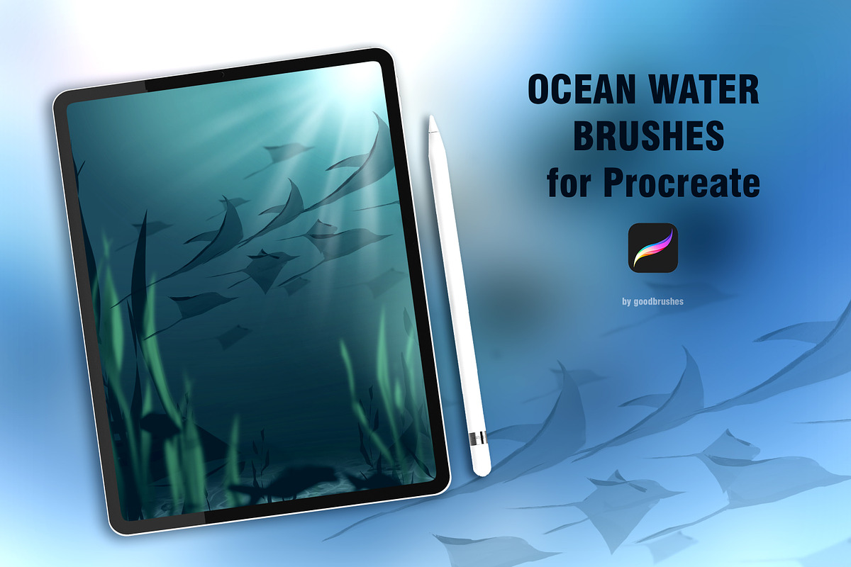 Ocean water procreate brushes