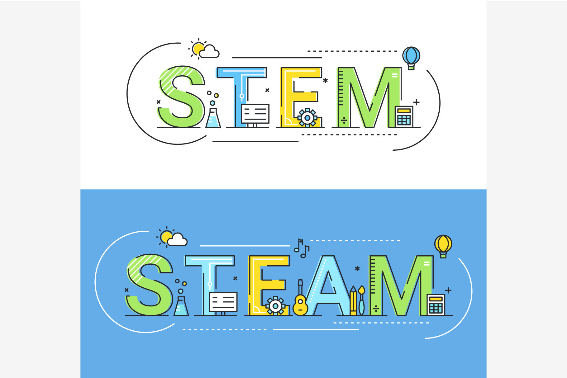 STEAM and STEM Education Approach | Education Illustrations ~ Creative ...