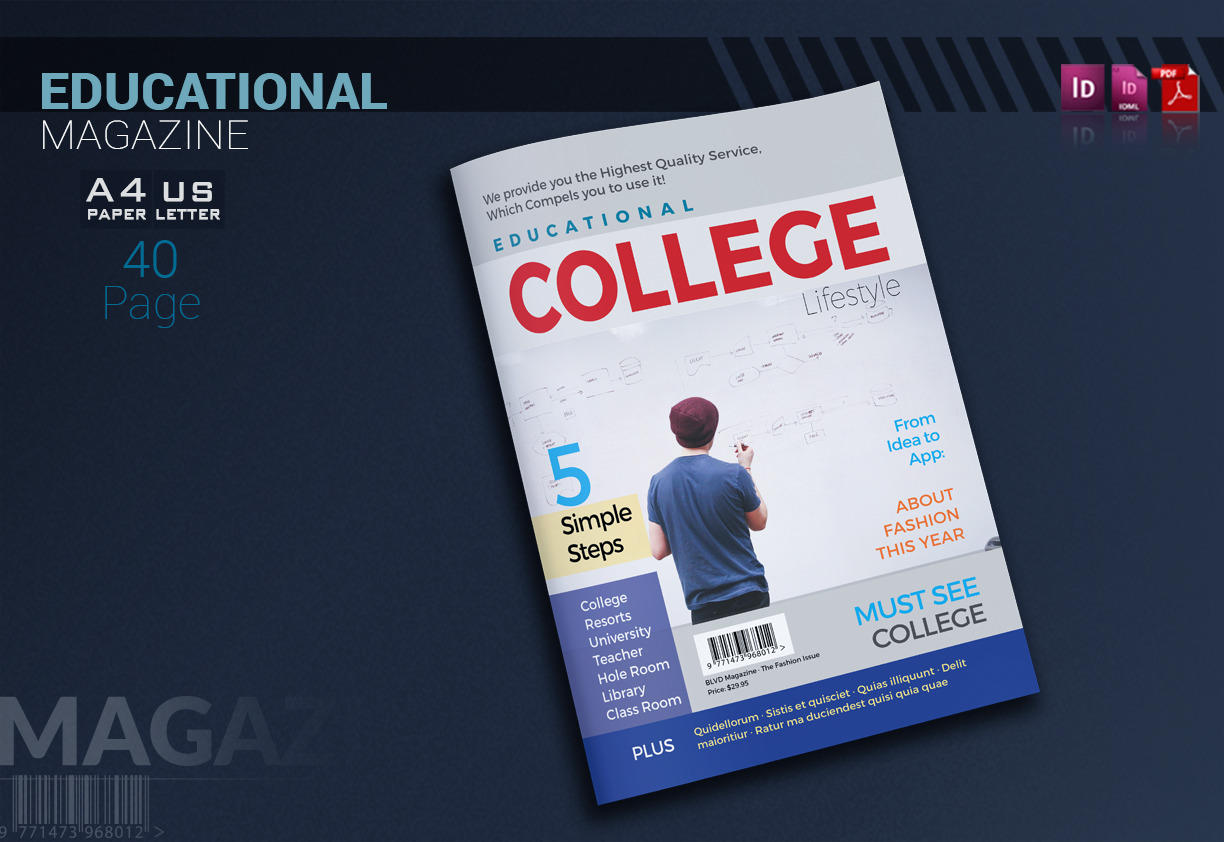 College University Magazine, a Magazine Template by artico