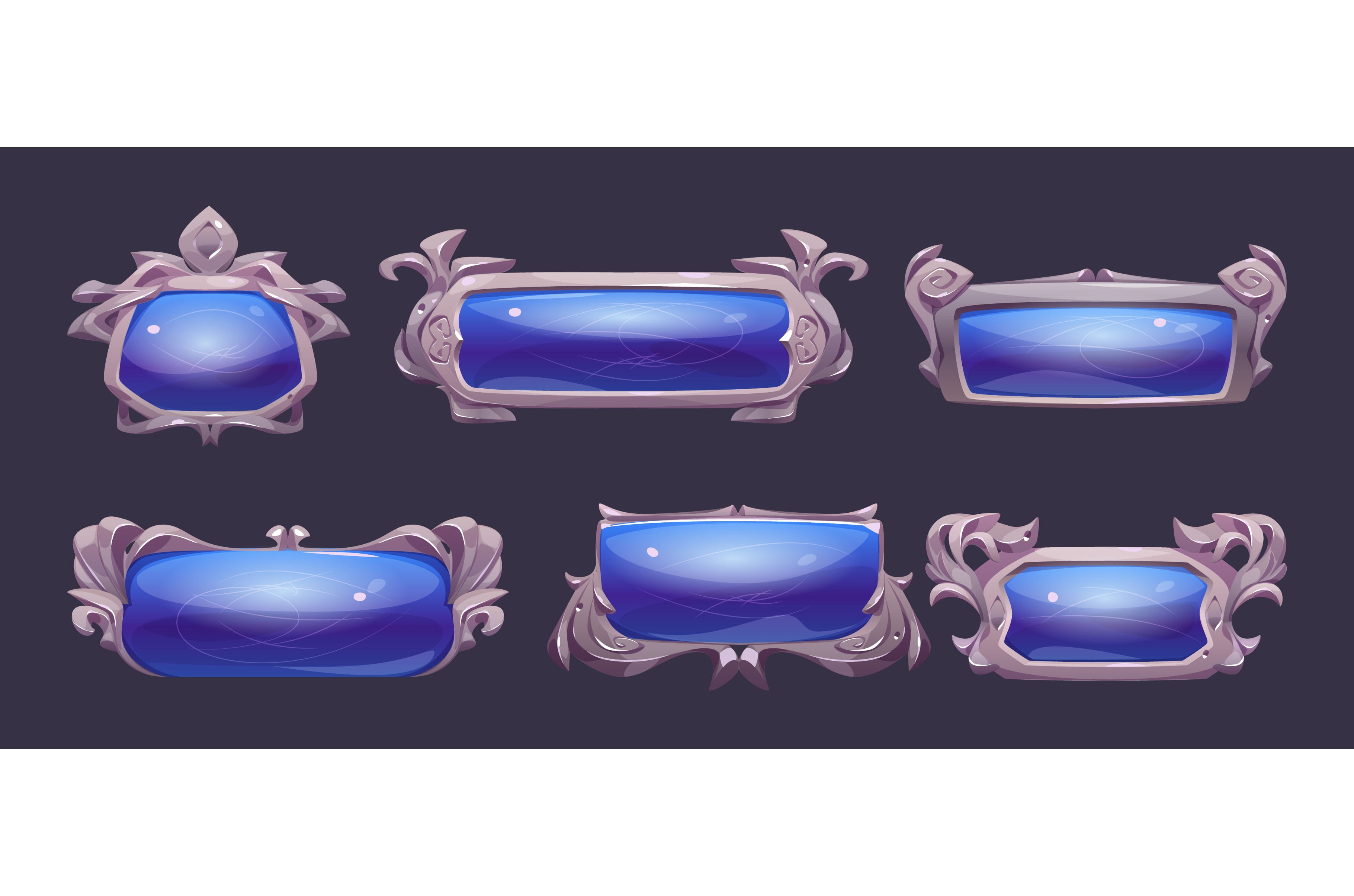 Fantasy buttons with silver frames | Textures ~ Creative Market