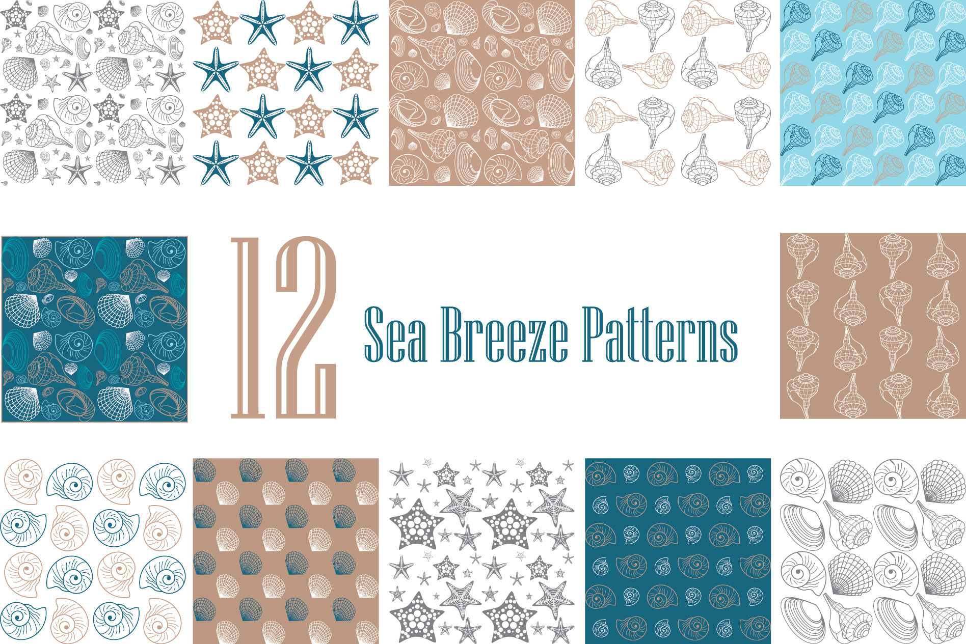 Sea Breeze Patterns, a Pattern Graphic by lanolga