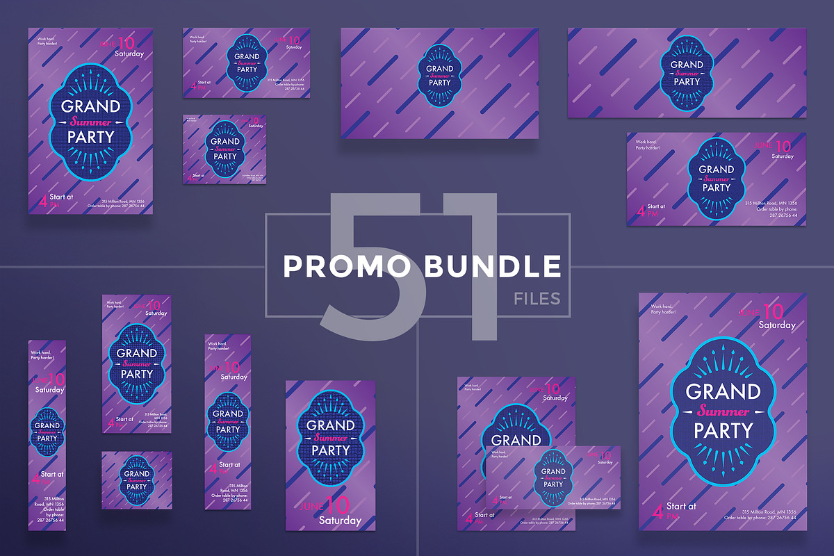 Promo Bundle | Summer Party, a Poster Template by Amber Graphics