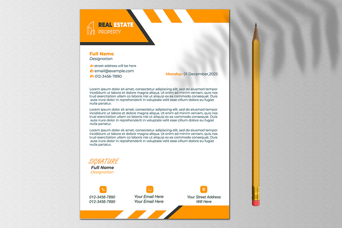 Printable Letterhead Template PSD