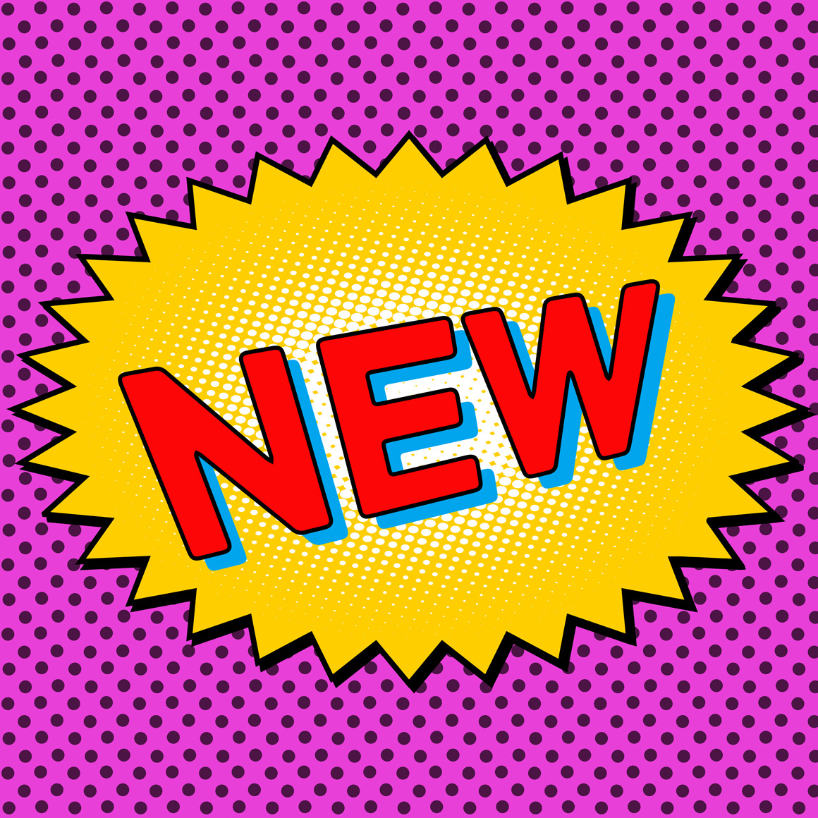 New word comic book element, an Illustration by studiostoks