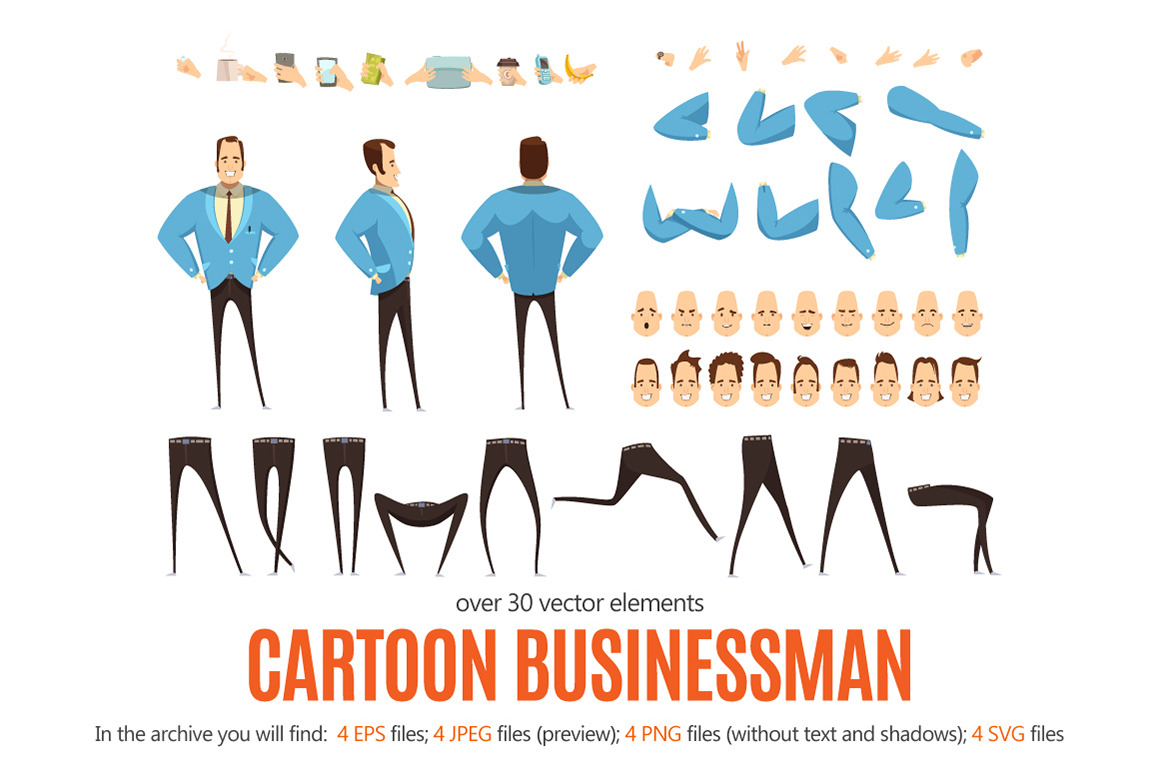 Cartoon Businessman Pack, a Person Illustration by Macrovector ...