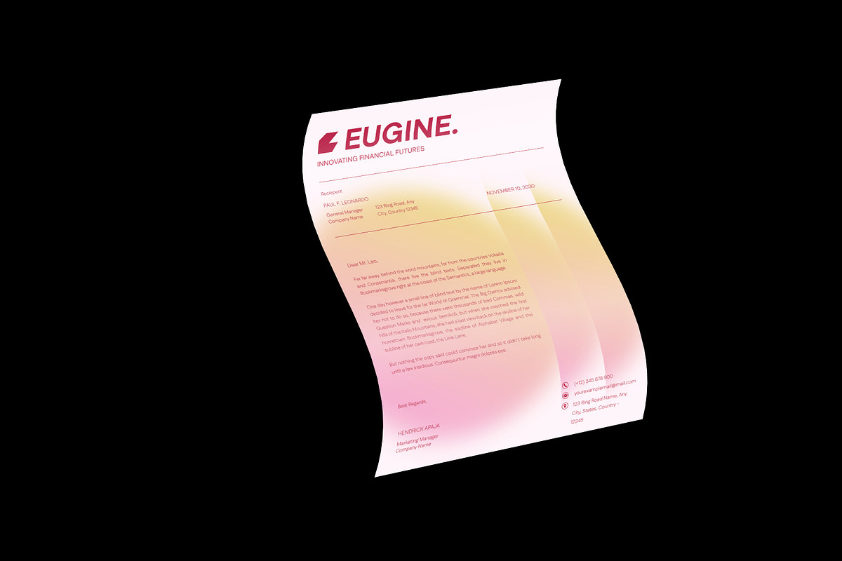 Modern Gradient Letterhead, a Stationery Template by Neermana