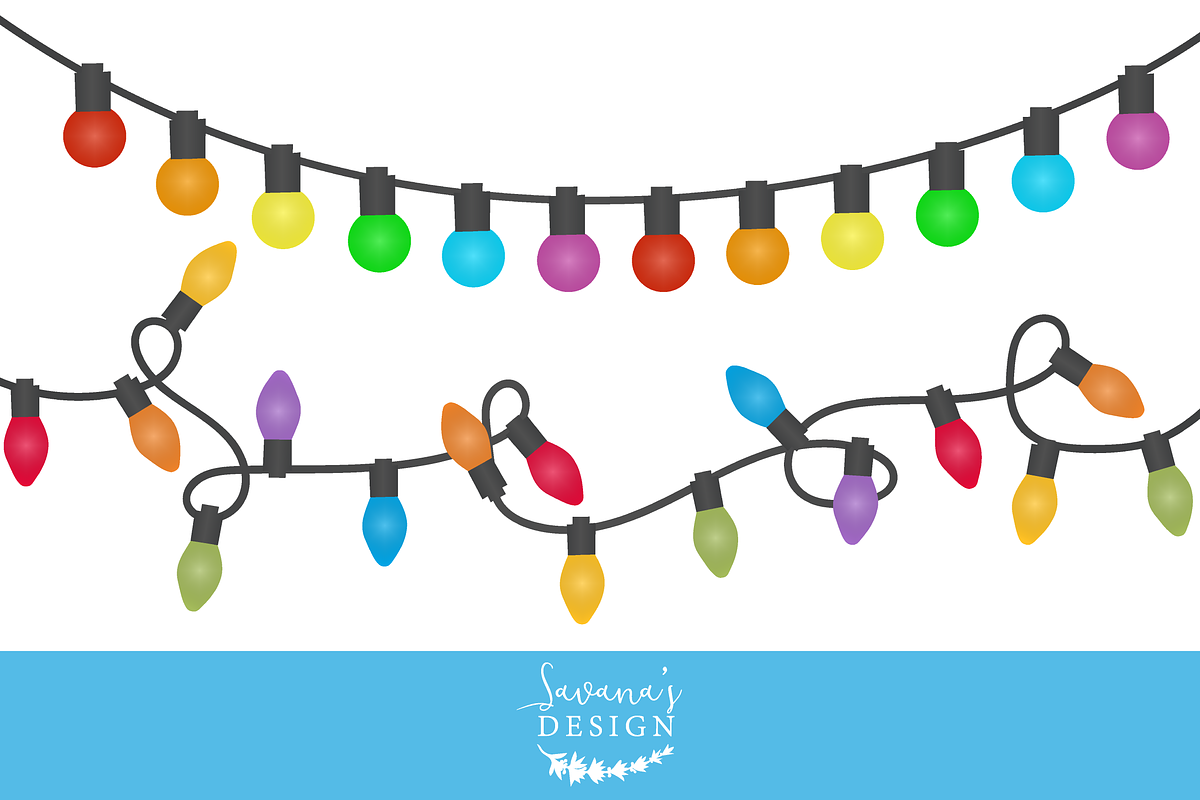 Christmas Lights Clipart, a Decorative Illustration by SavanasDesign