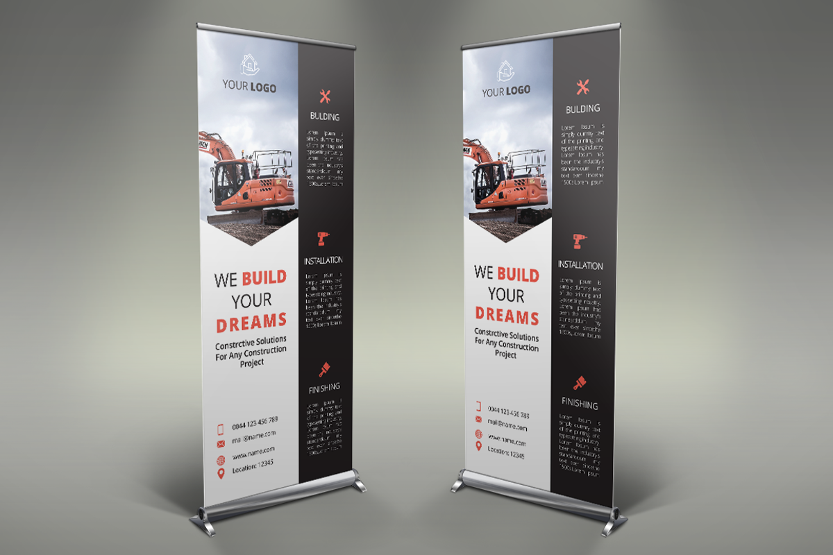 Construction Roll Up Banner, a Flyer Template by UNIK Agency