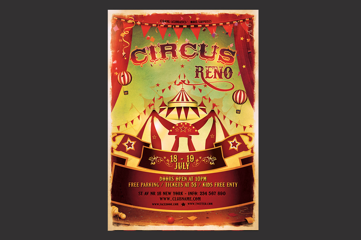 Circus Show Flyer, a Flyer Template by DSGraphicDesign