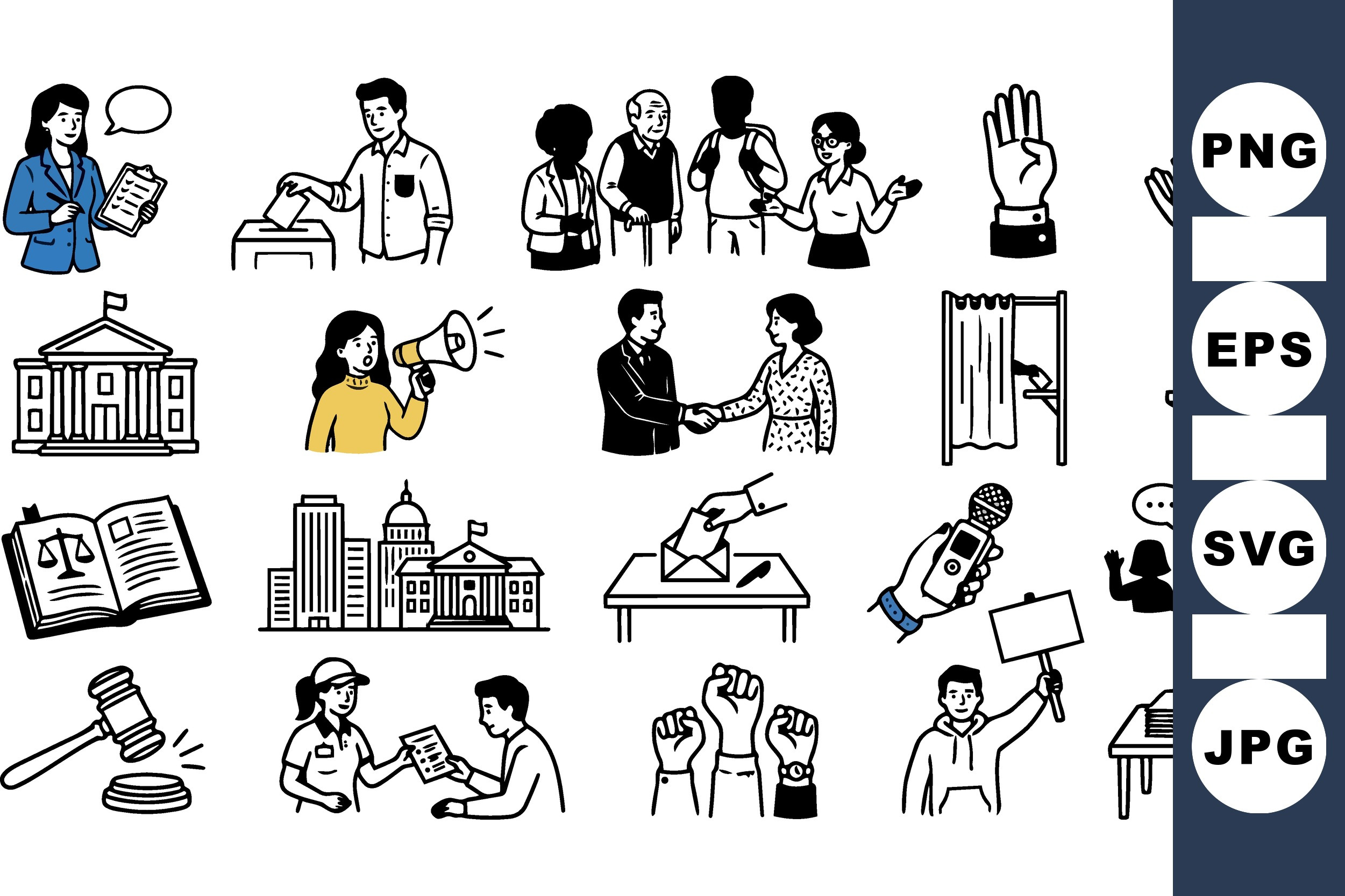 Political Protest Icon Pack, an Illustration by designvectx