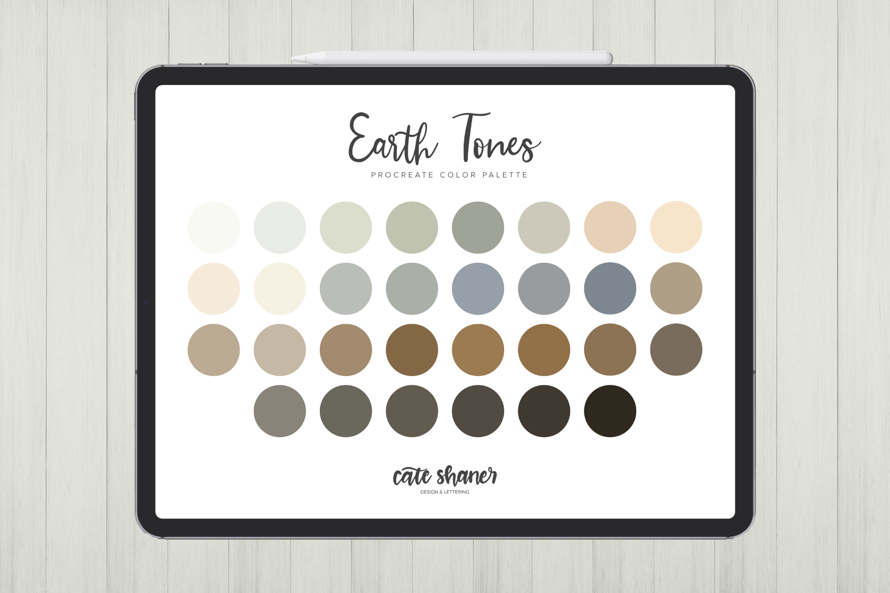 Earth Tones Procreate Color Palette, a Palette Add-On by Cate Shaner