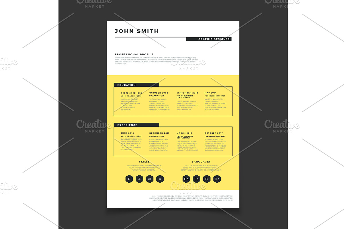 Cv form template. Professional, a Graphic by Valerie Bodnar | Creative ...