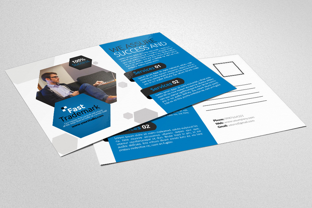 Social Network Business Postcard, a Card Template by Business Flyers