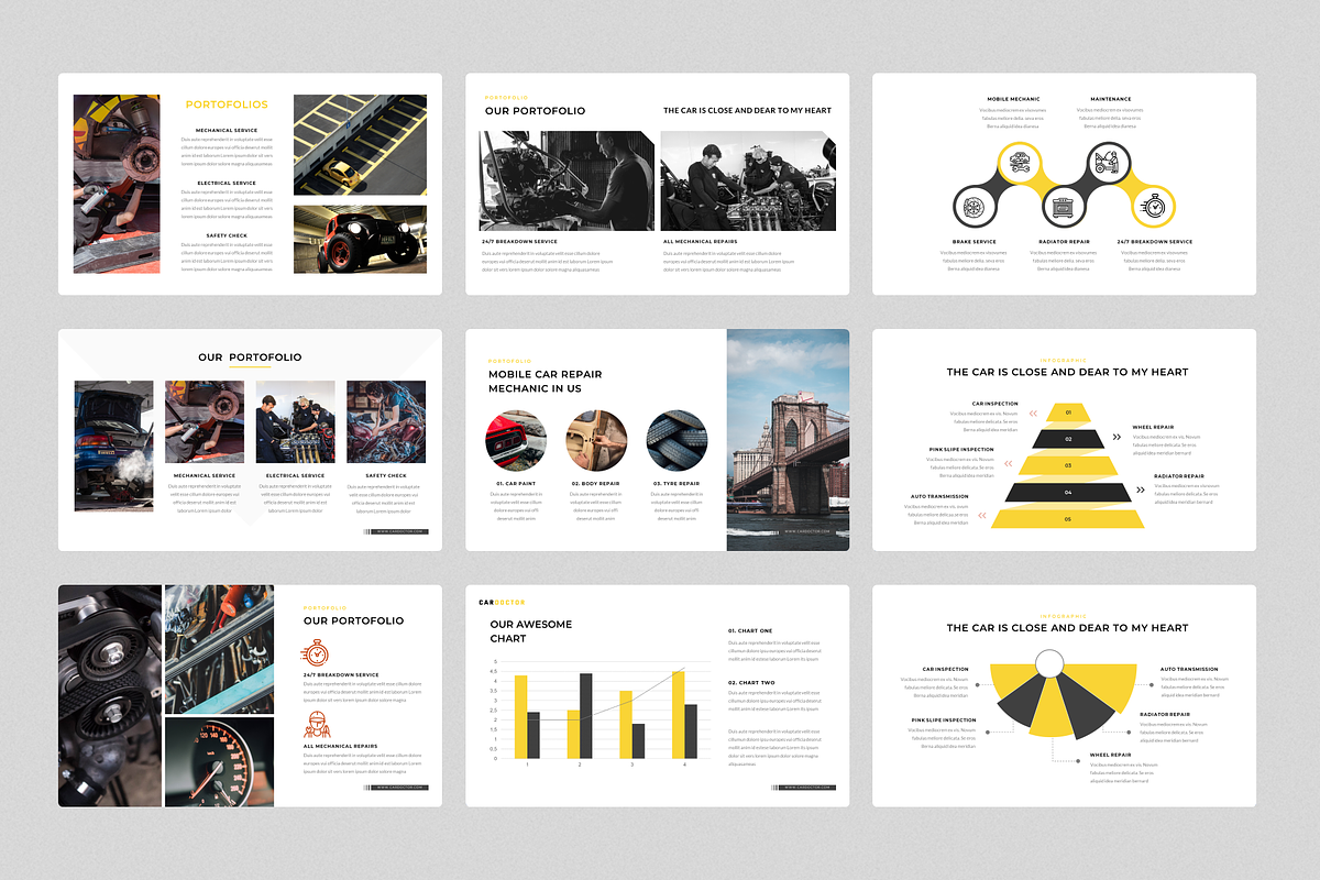 Auto Service Garage Keynote, a Presentation Template by YossyOneStd
