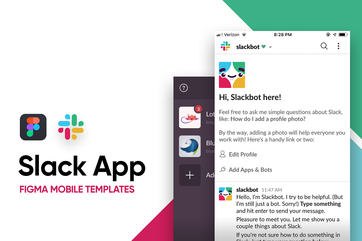 Figma Slack App Mobile Templates, an UI Kit Template by Axure Themes