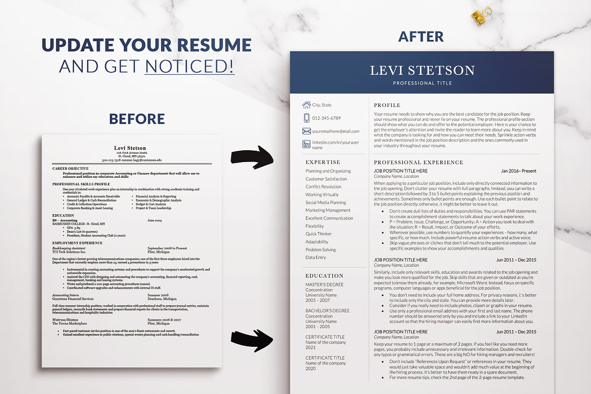 Clean Modern Resume Template Word