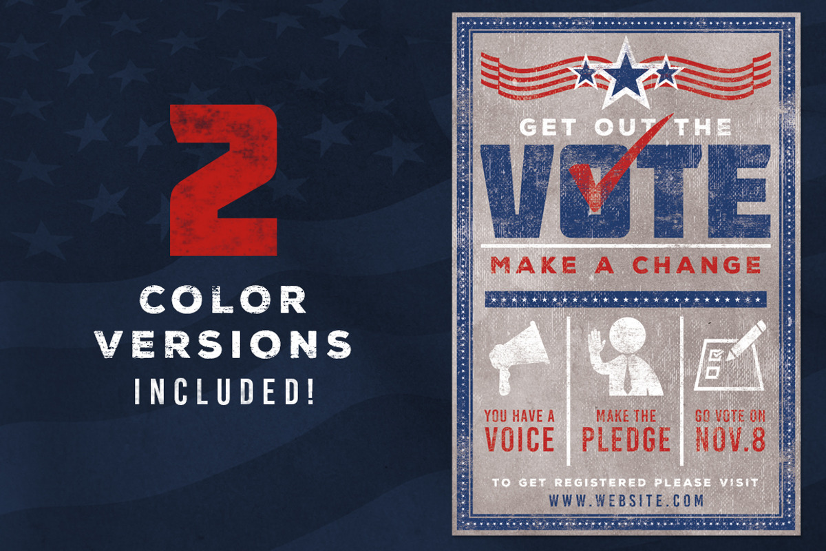 Vote Patriotic Election Flyer Poster, a Flyer Template by SkyvaraSupply
