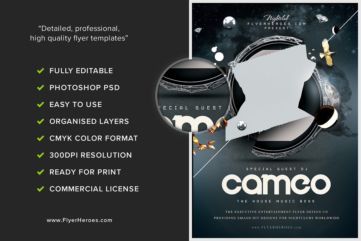 Cameo Flyer Template, a Flyer Template by FlyerHeroes