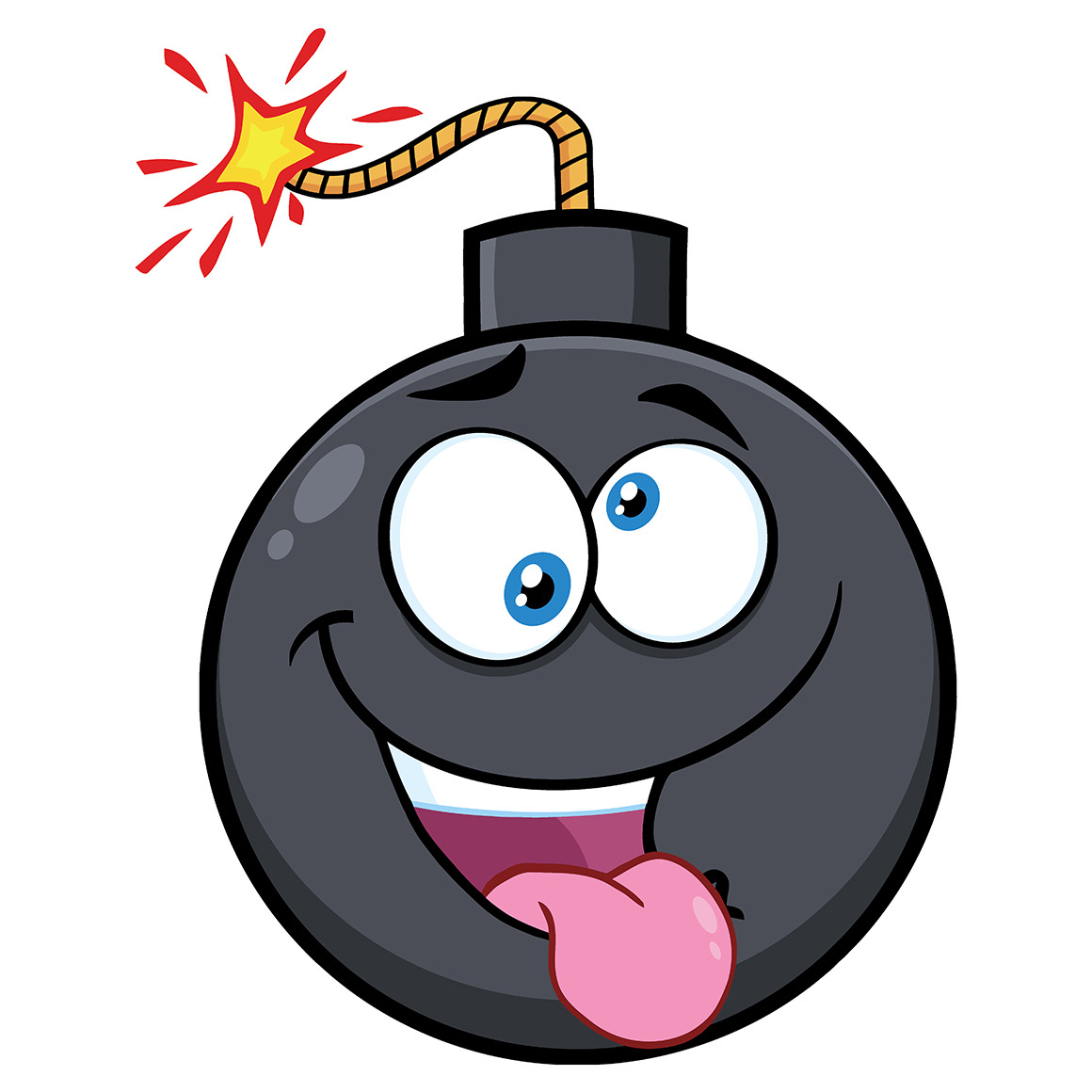 Crazy Bomb Face Cartoon Character, a Person Illustration by HitToon
