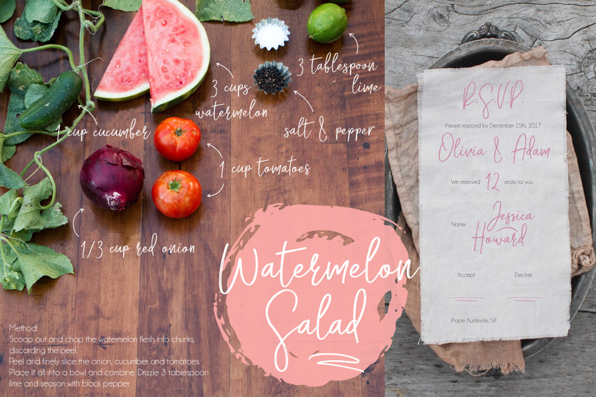 Pineapple Script, a Script Font by Creamy Script