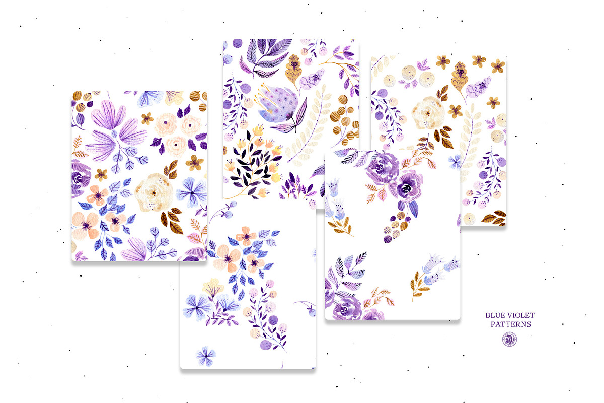 Blue Violet Patterns, a Pattern Graphic by Webvilla Studio