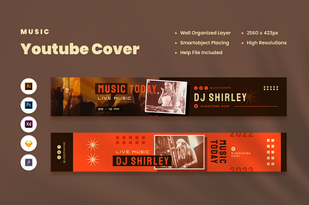 Stream Youtube Cover Art | Social Media Templates ~ Creative Market