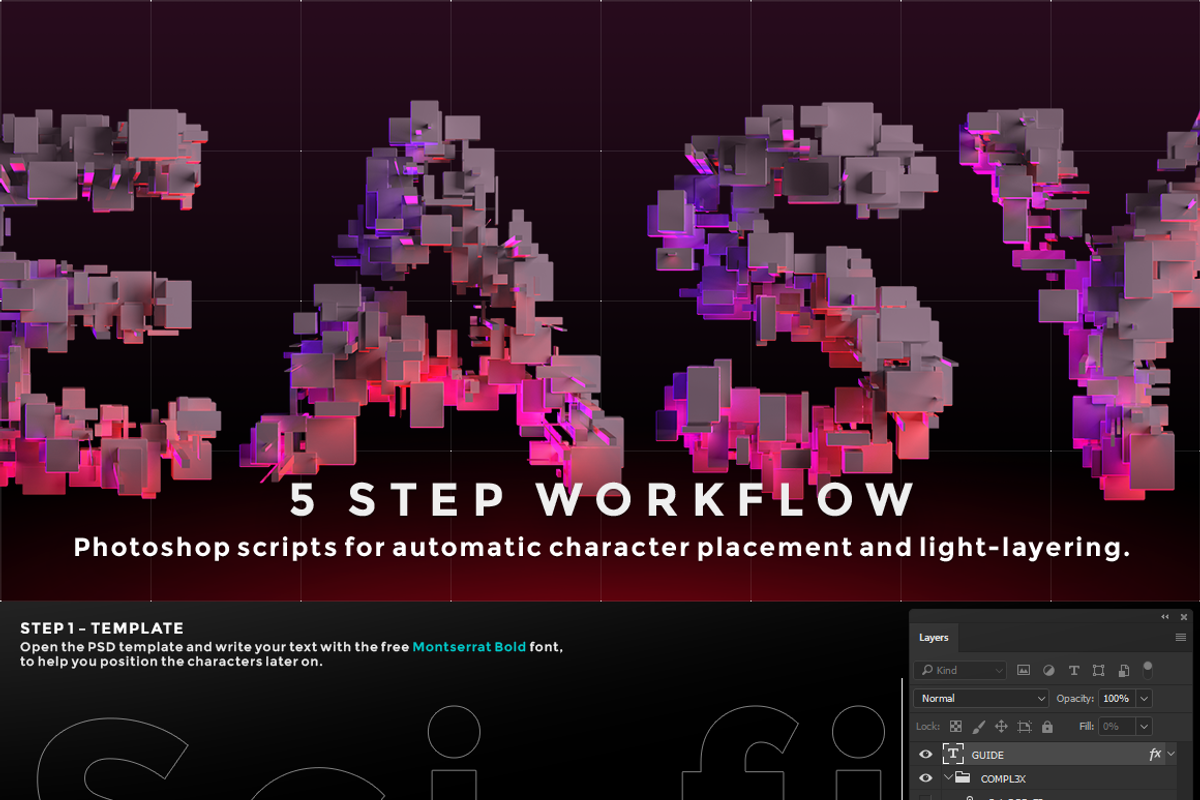 COMPL3X - Futuristic 3D Alphabet Kit, an Object Graphic by INSgraphizm