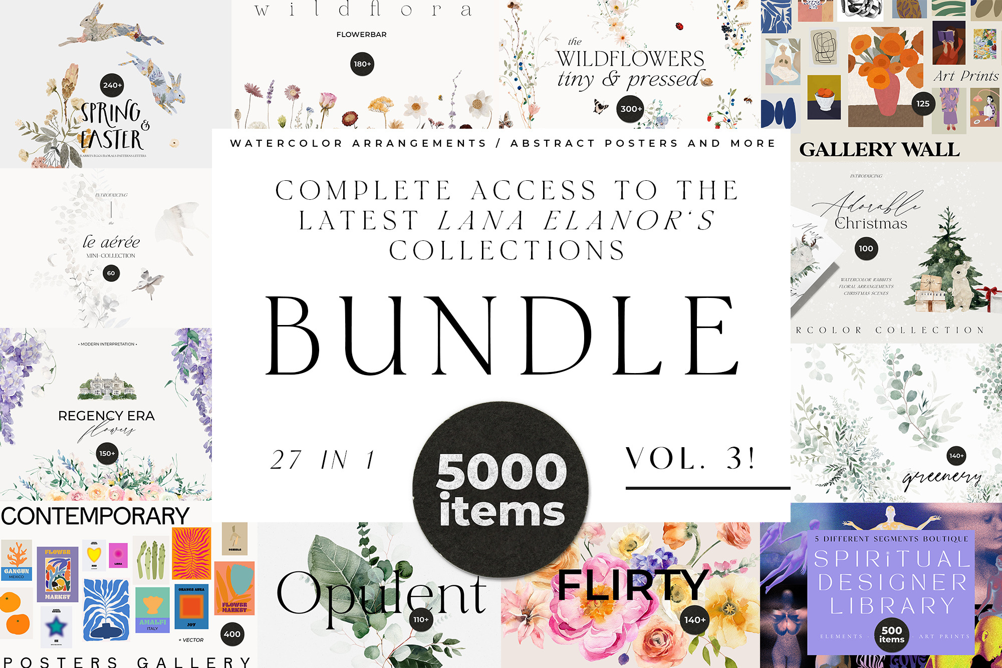 BUNDLE Vol.3 - watercolor clipart | Creative Market
