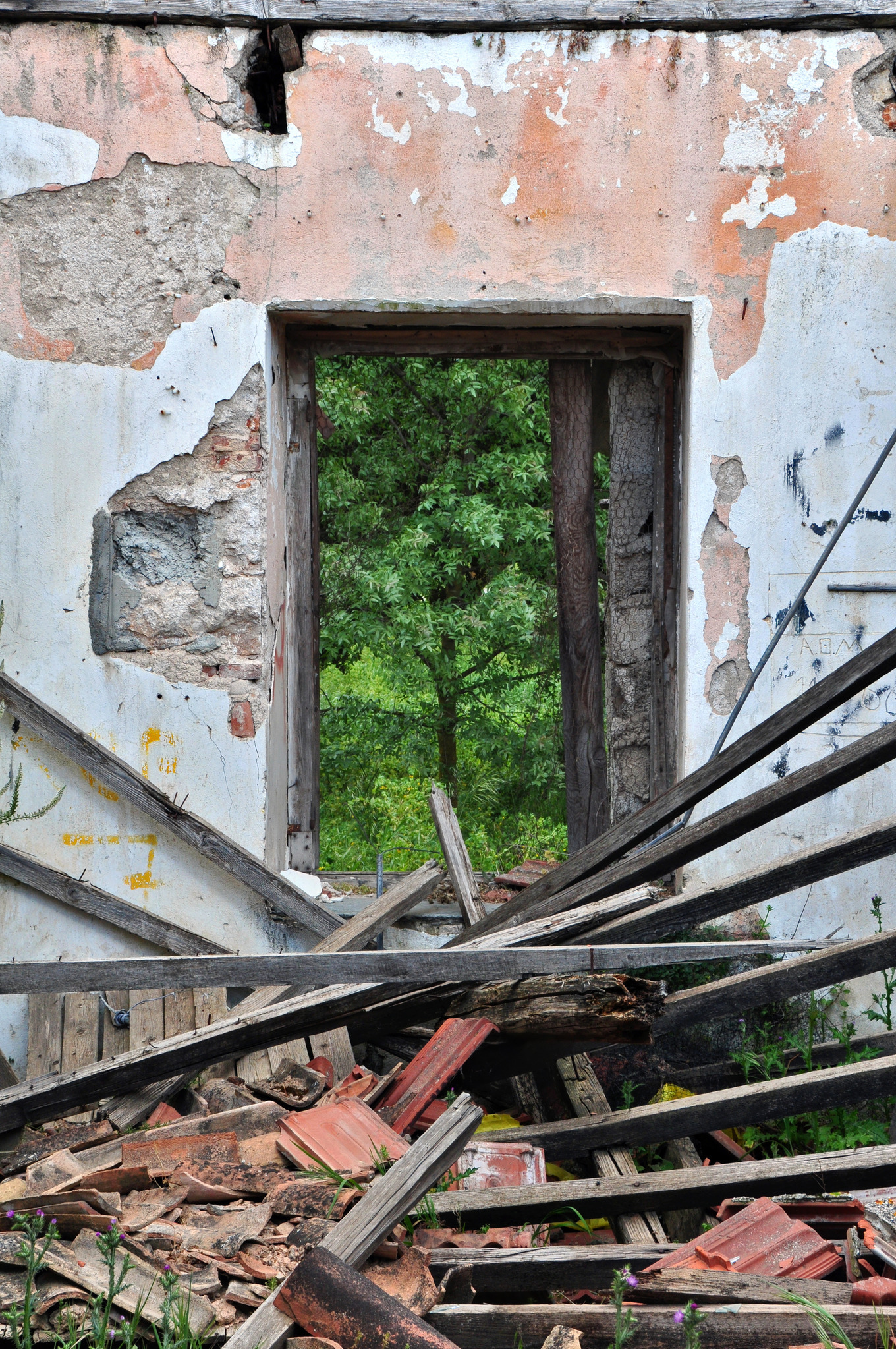Collapsed Roof Abandoned House | Architecture Stock Photos ~ Creative ...