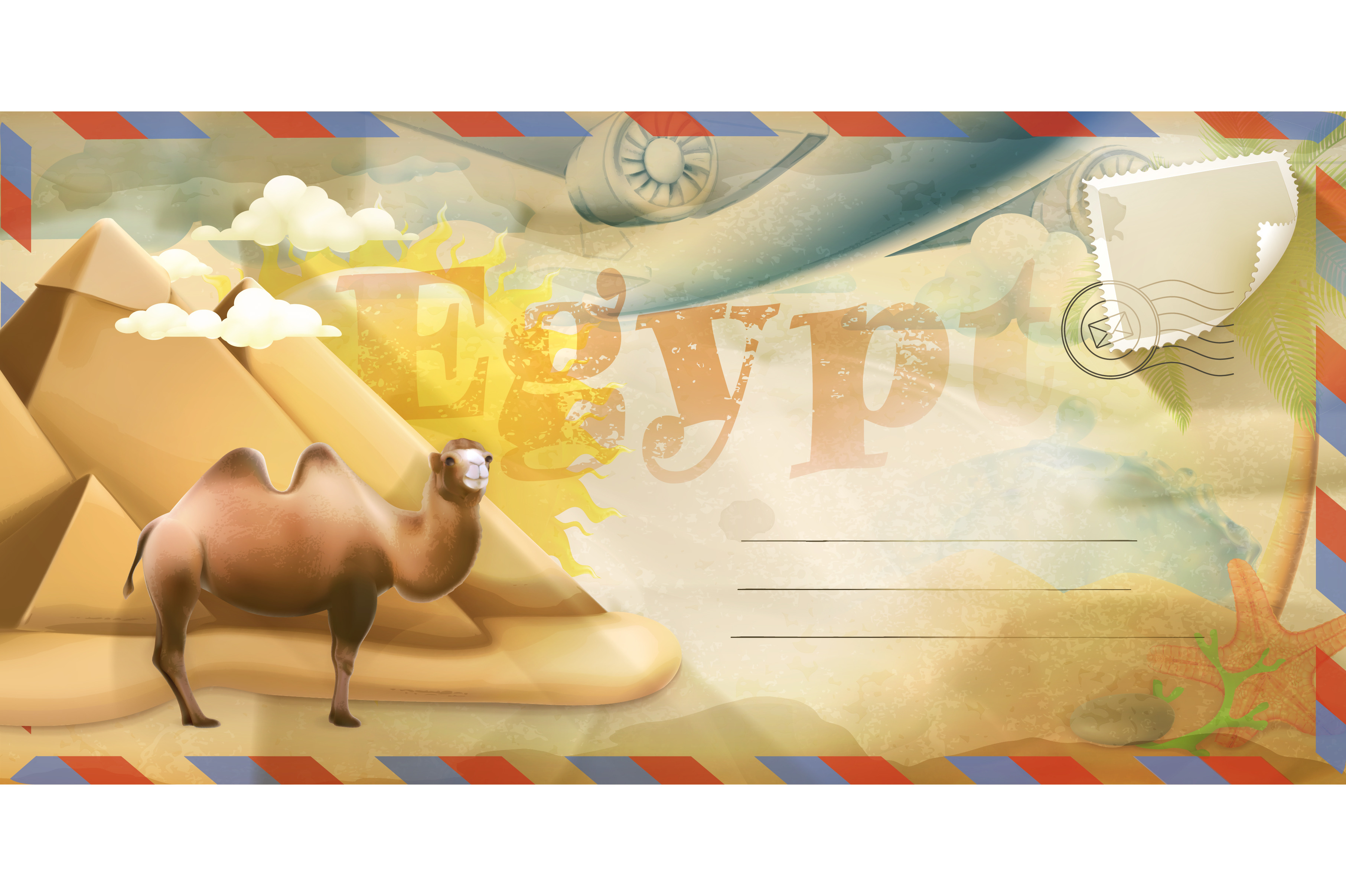 Egypt vector postcard, a Texture Graphic by Allevinatis Studio