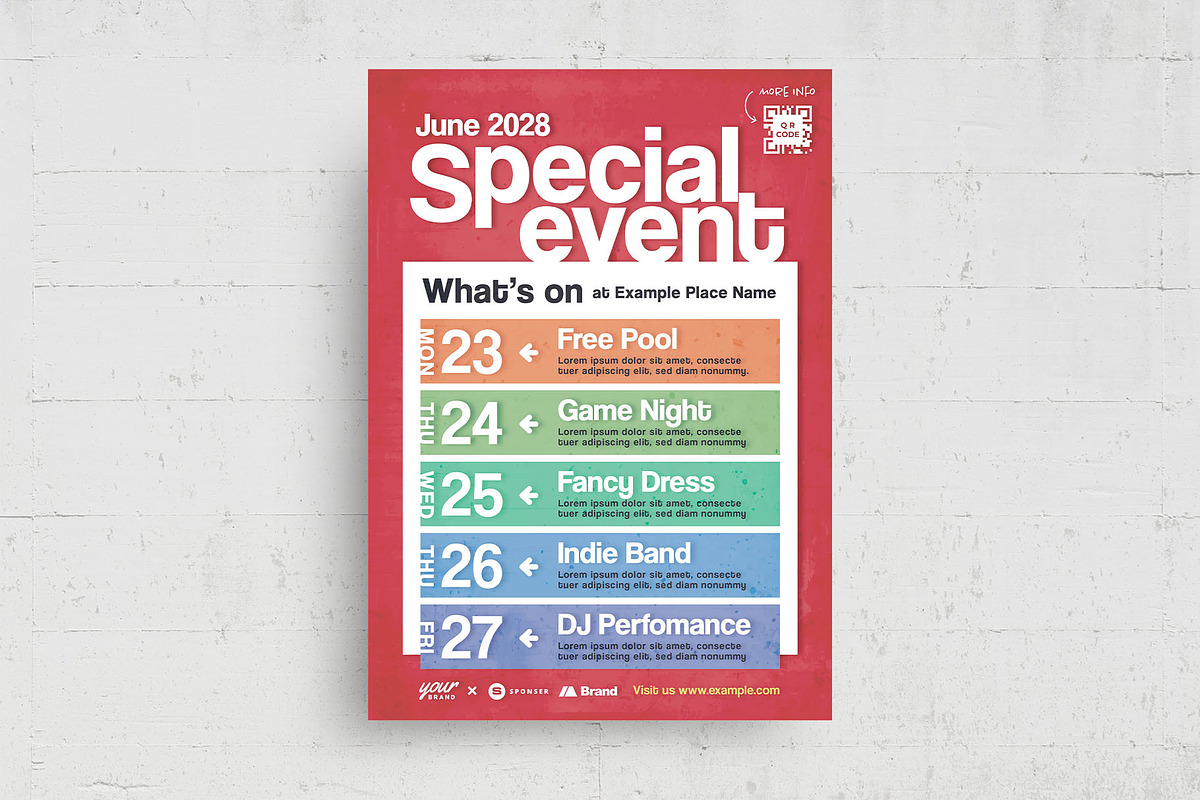 Event Schedule Flyer Template, a Flyer Template by BrandPacks