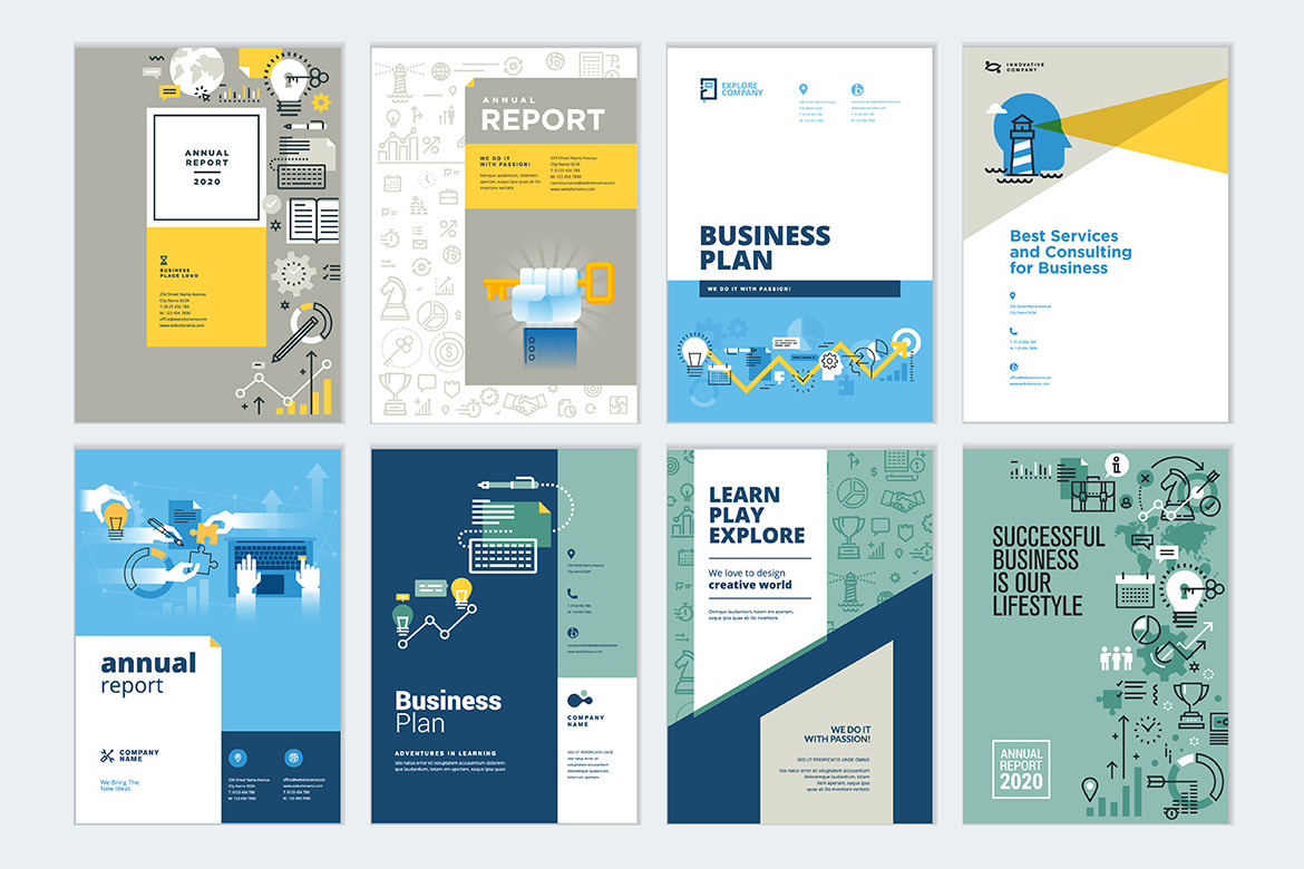 Brochure and report cover designs, an Education Illustration by ...