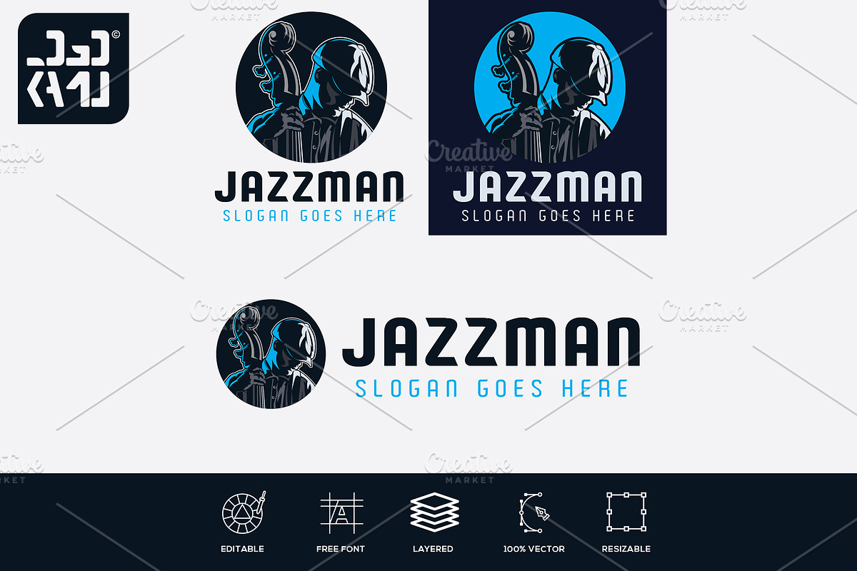 Jazz Man Logo, a Branding & Logo Template by Logokamu