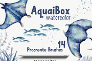 AquaiBox watercolor procreate brush, a Brush Add-On by ProcreateiBox
