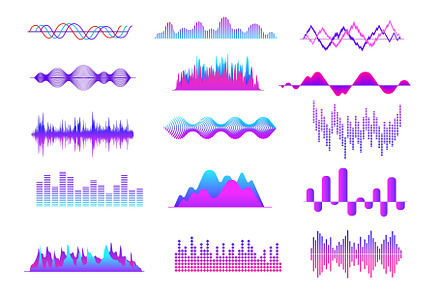 Vector sound waves | Background Graphics ~ Creative Market