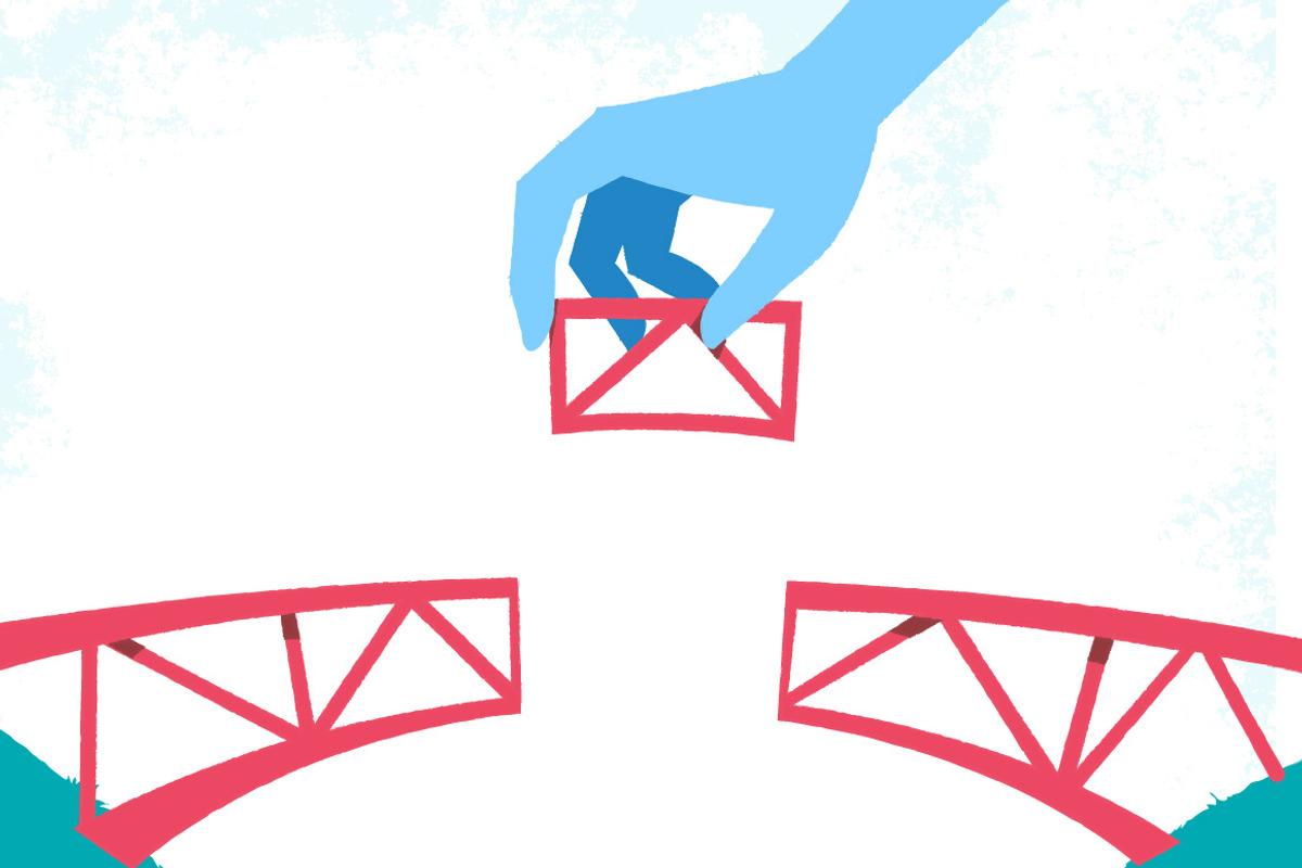 Bridge Connection, a Person Illustration by Hurcastock!